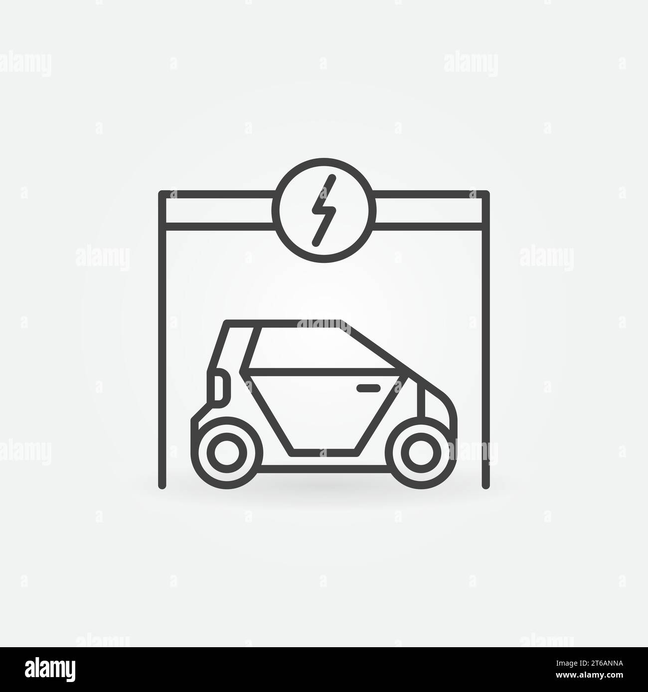 Electric Car vector concept minimal icon or symbol in thin line style ...