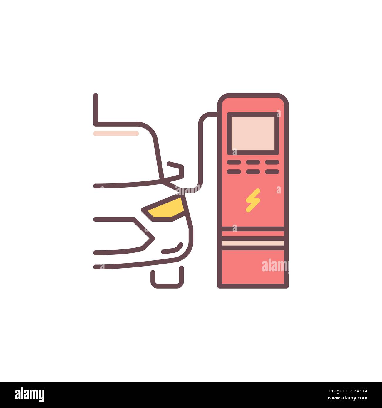 EV Charging on-street vector concept colored icon or design element ...