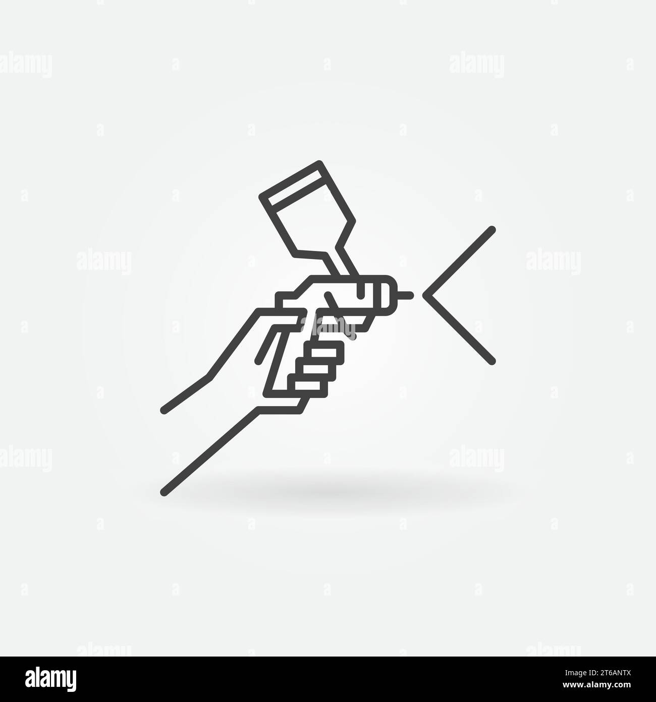 Car Paint Spray Gun in Hand linear vector concept icon or logo element ...