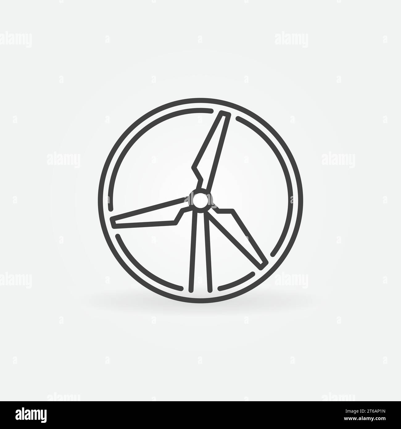Wind Turbine round thin line concept symbol or icon Stock Vector Image ...