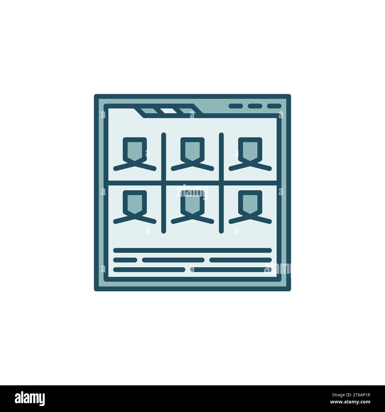 Web Browser with Online Video Conference vector concept colored icon or ...