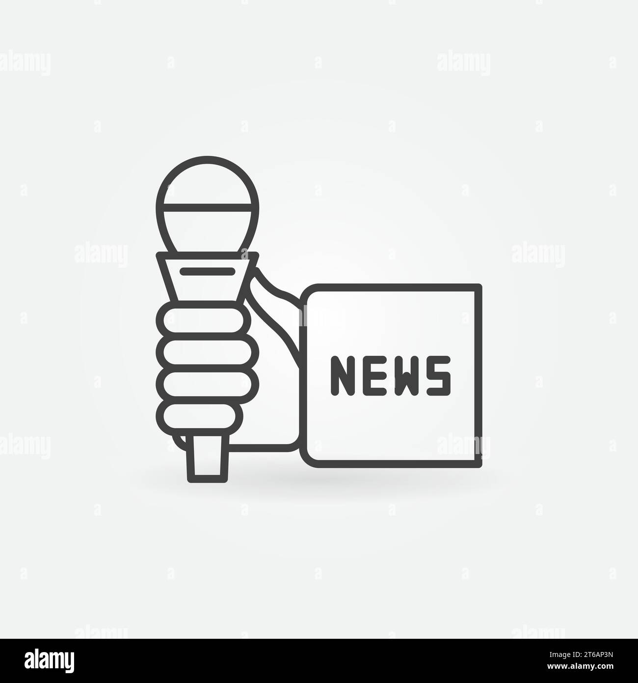 News Microphone in Hand vector concept linear icon or symbol Stock ...