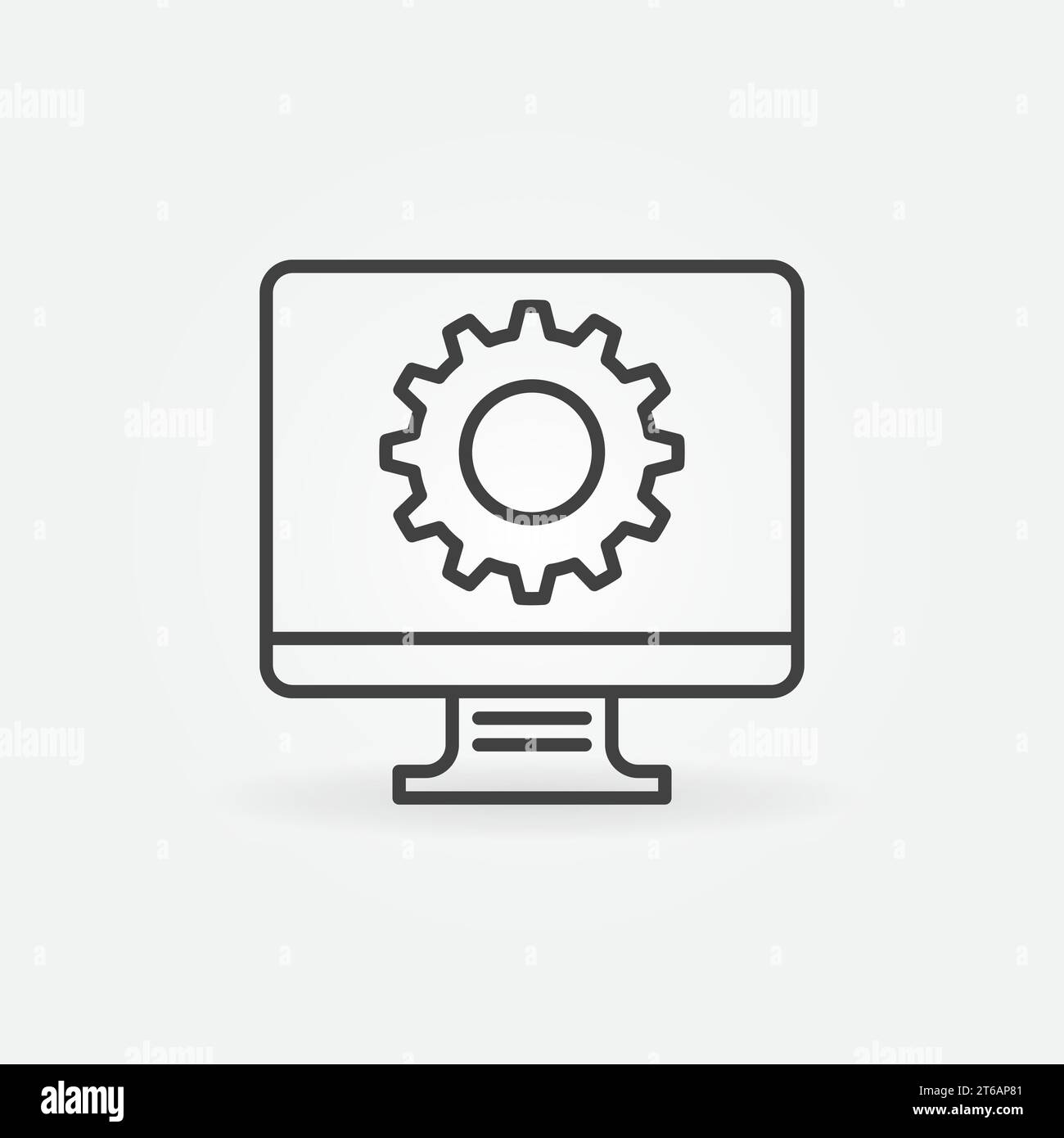 Computer Settings line icon. PC Service vector concept sign in outline ...