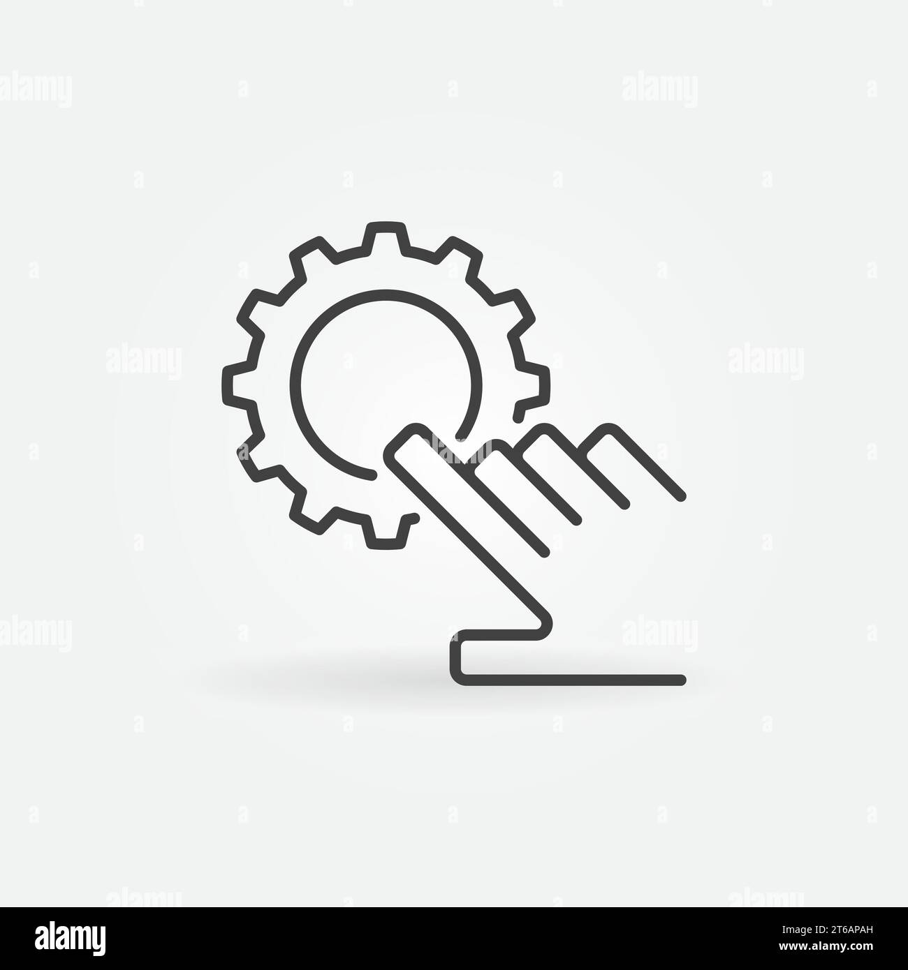 Finger Tap or Click on Gear linear vector concept icon or logo element ...