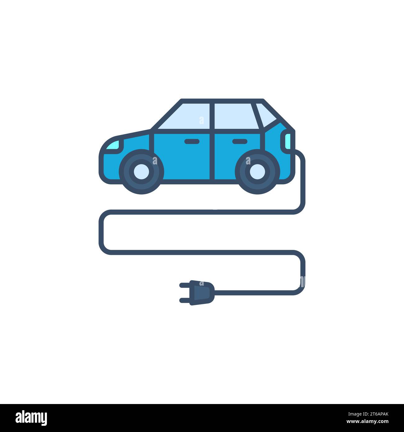 EV with Cable and Plug vector concept colored icon or design element ...