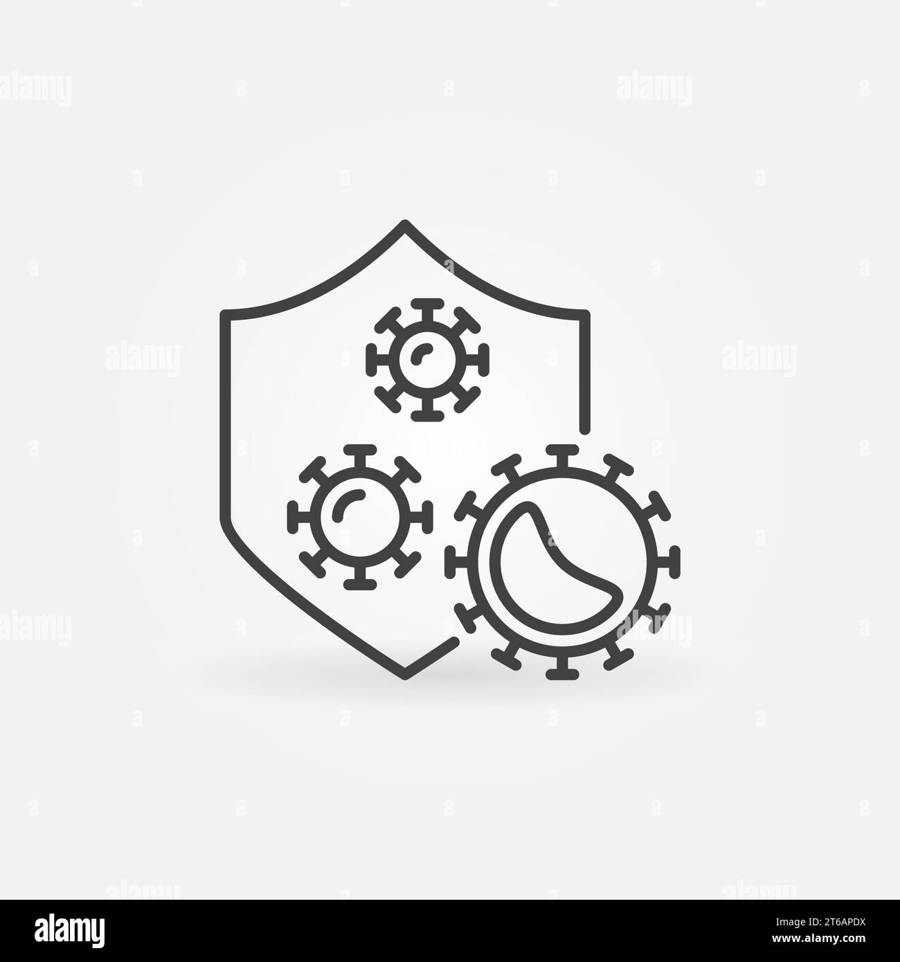Vector Antibacterial Defence concept icon or symbol in thin line style ...