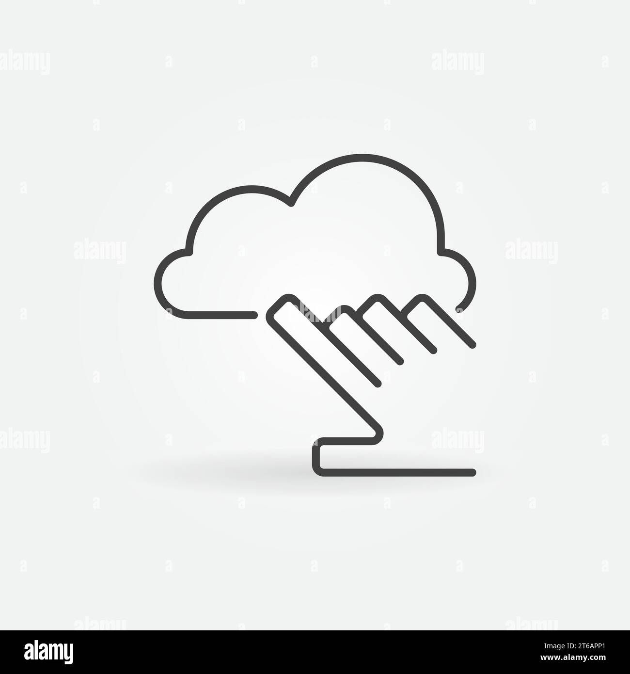 Hand with Cloud outline icon. Vector Cloud Computing concept sign in ...