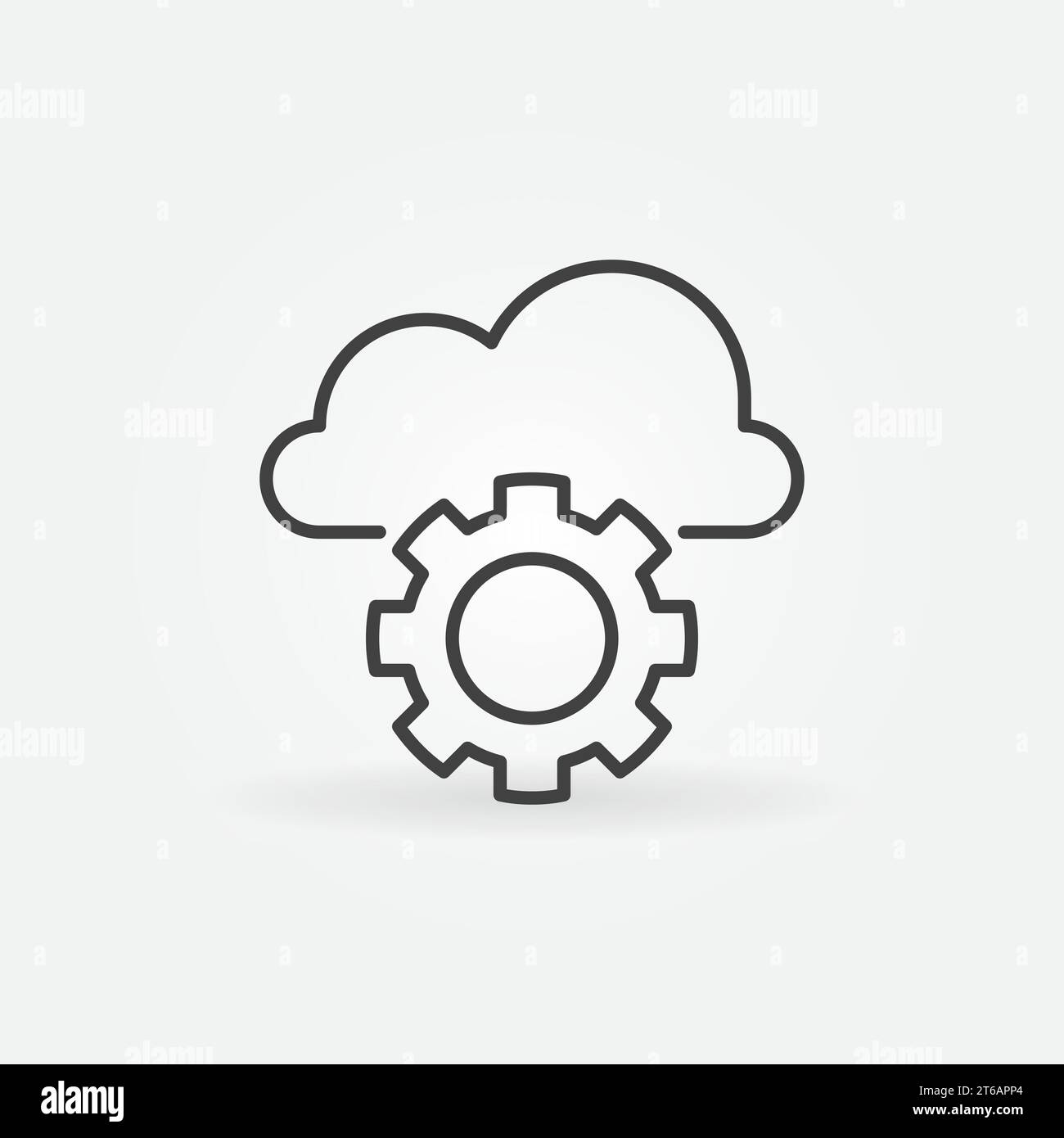 Cloud with Gear vector concept icon or sign in outline style Stock Vector Image & Art - Alamy