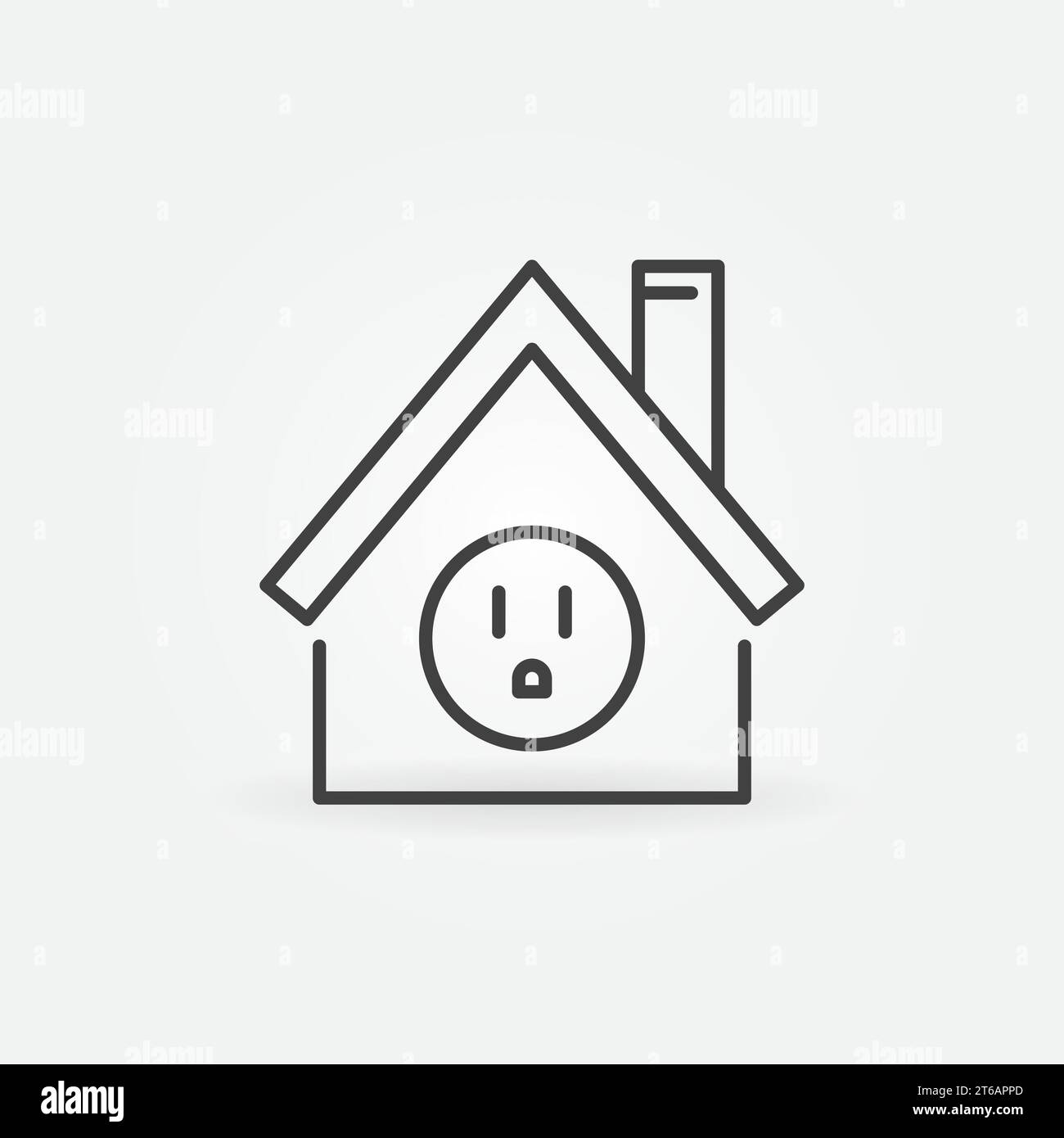 US Socket inside House outline icon. Vector american smart home concept ...