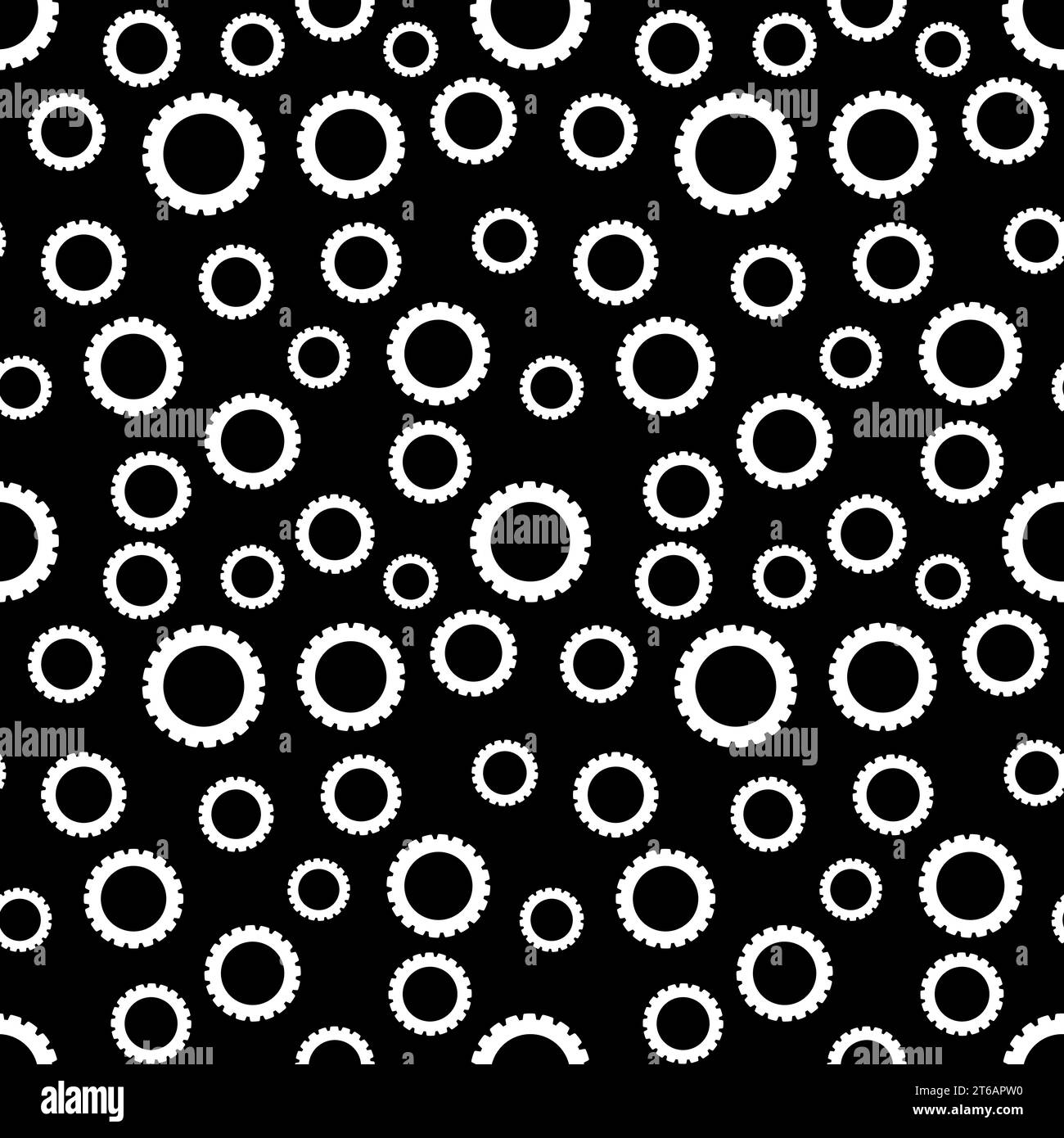 Cog Wheels and Gears vector concept seamless pattern with dark ...