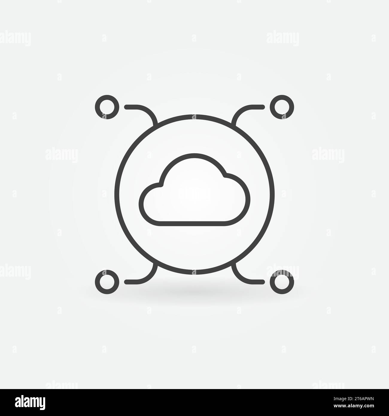 Cloud Computing Technology vector concept minimal icon or symbol in ...