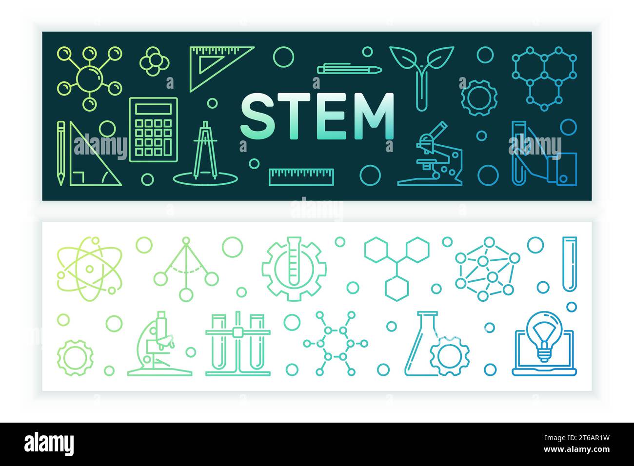 Science, Technology, Engineering and Mathematics vector concept linear ...