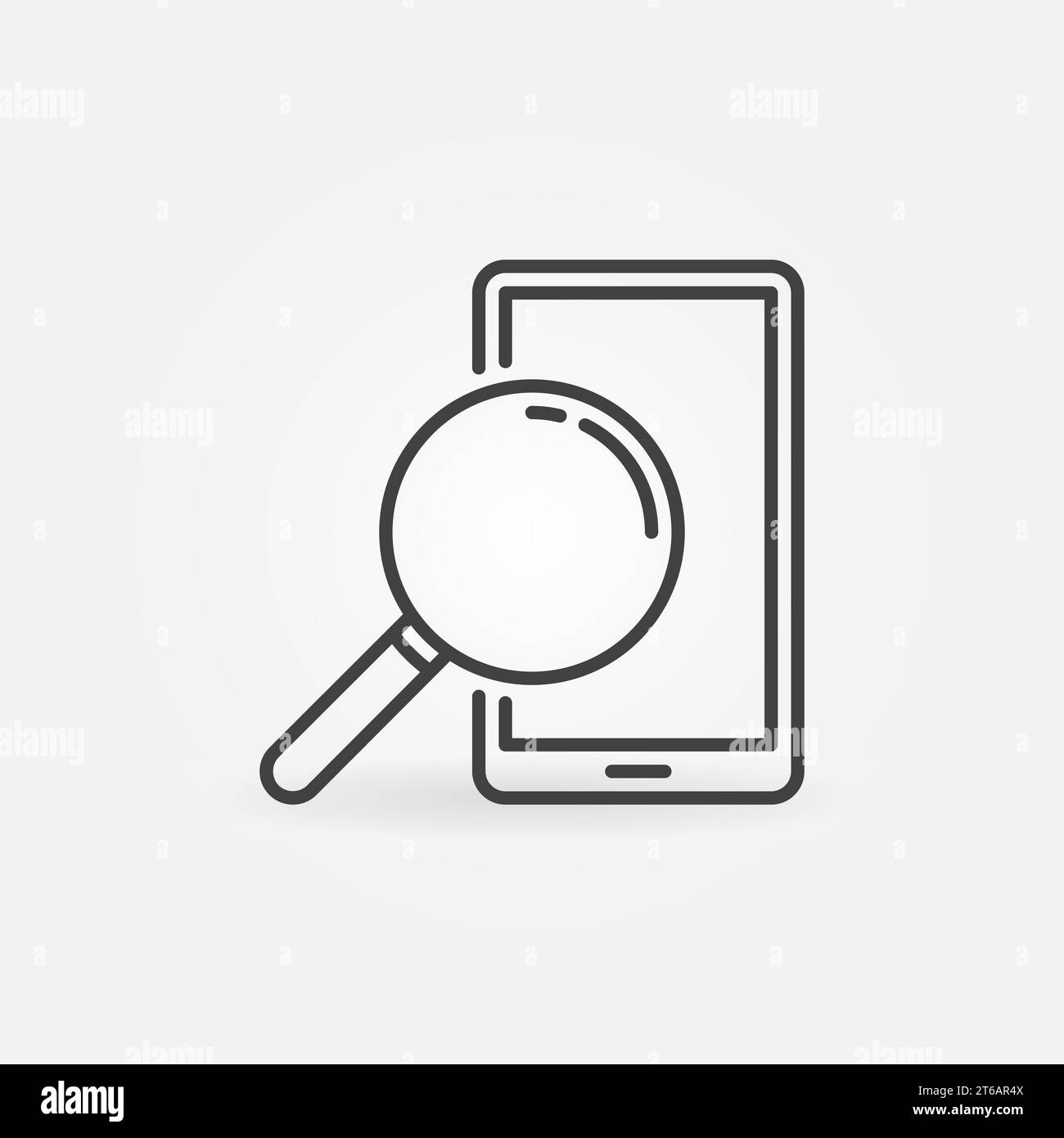 Smartphone with Magnifier linear icon - vector Smartphone Diagnostics ...