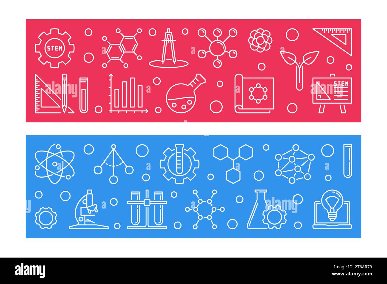Stem education vector outline Cut Out Stock Images & Pictures - Alamy