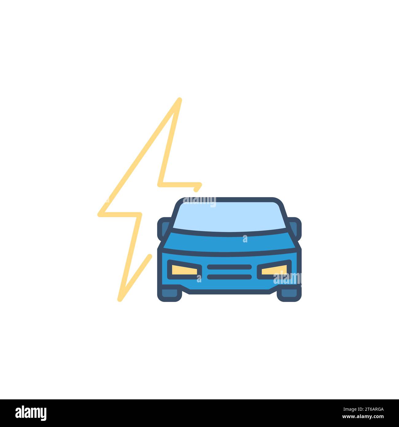 Lightning and EV vector modern colored icon - electric Car concept ...