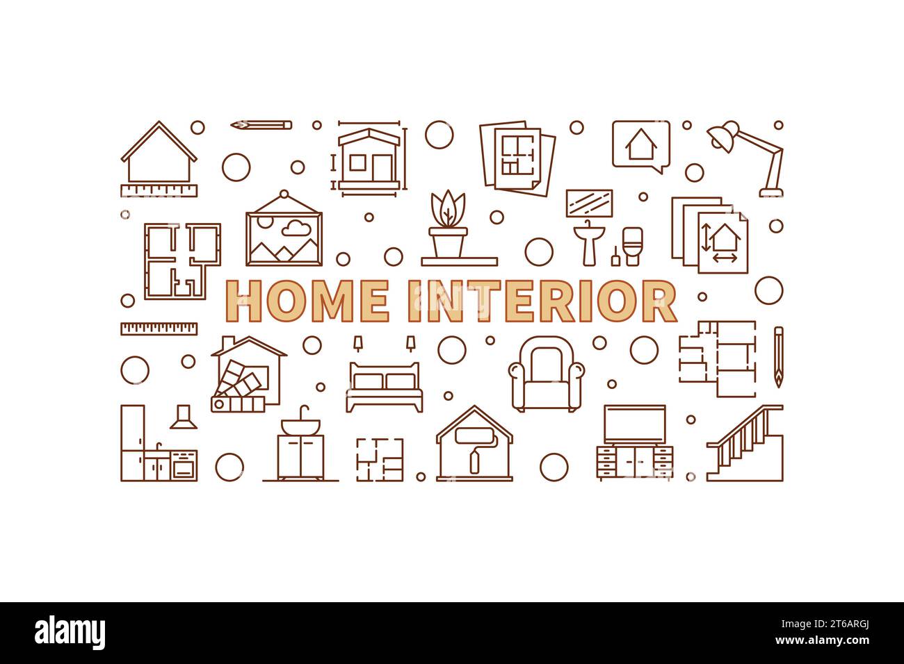 Home Interior vector Design concept minimal horizontal line ...
