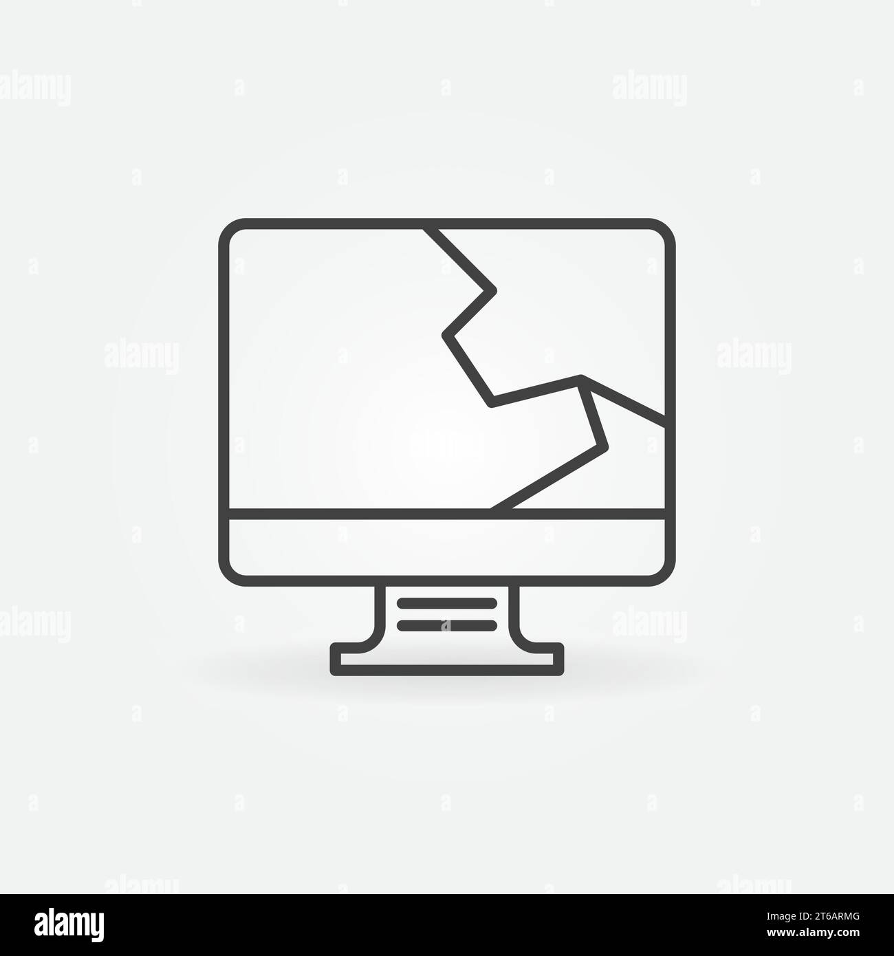 Smashed computer screen monitor Stock Vector Images - Alamy