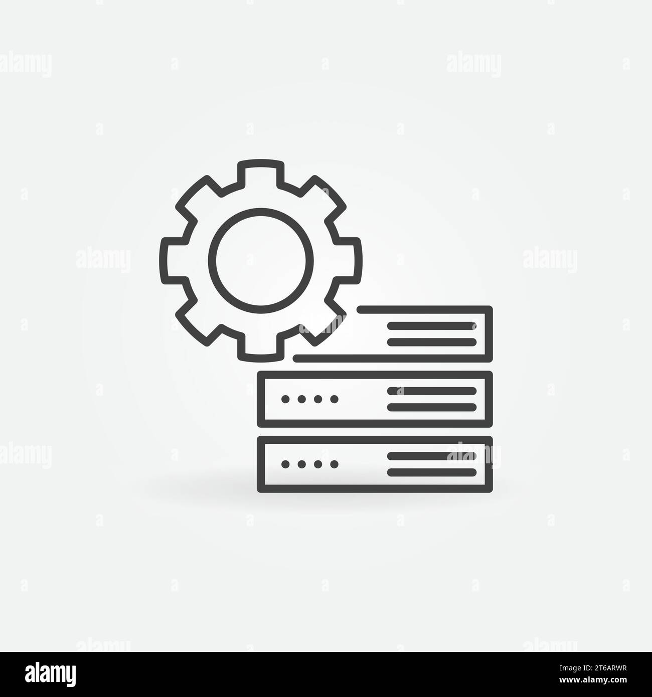 Server with Gear vector thin line concept icon or design element Stock Vector Image & Art - Alamy