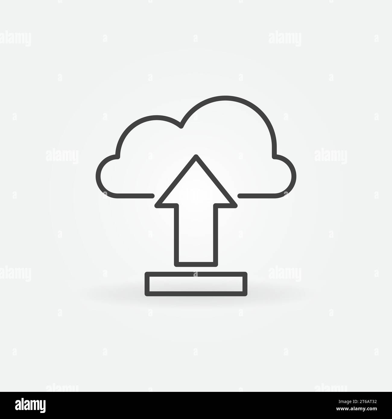 Cloud Upload outline icon. Vector Cloud with Arrow concept sign in ...