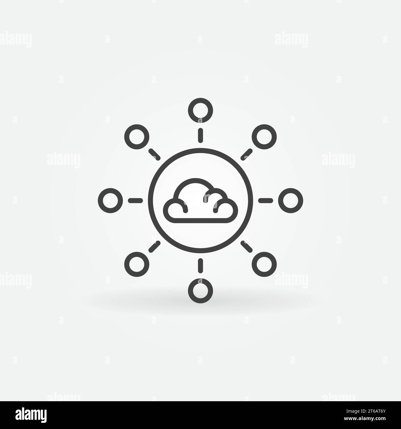 Cloud Computing linear vector concept icon or logo element Stock Vector ...