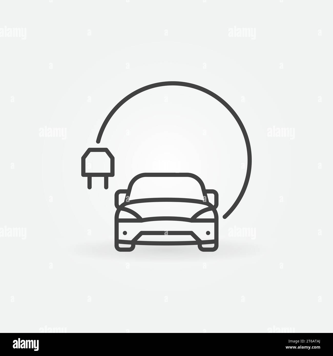 EV with Round Cable and Plug linear vector concept icon or logo element ...