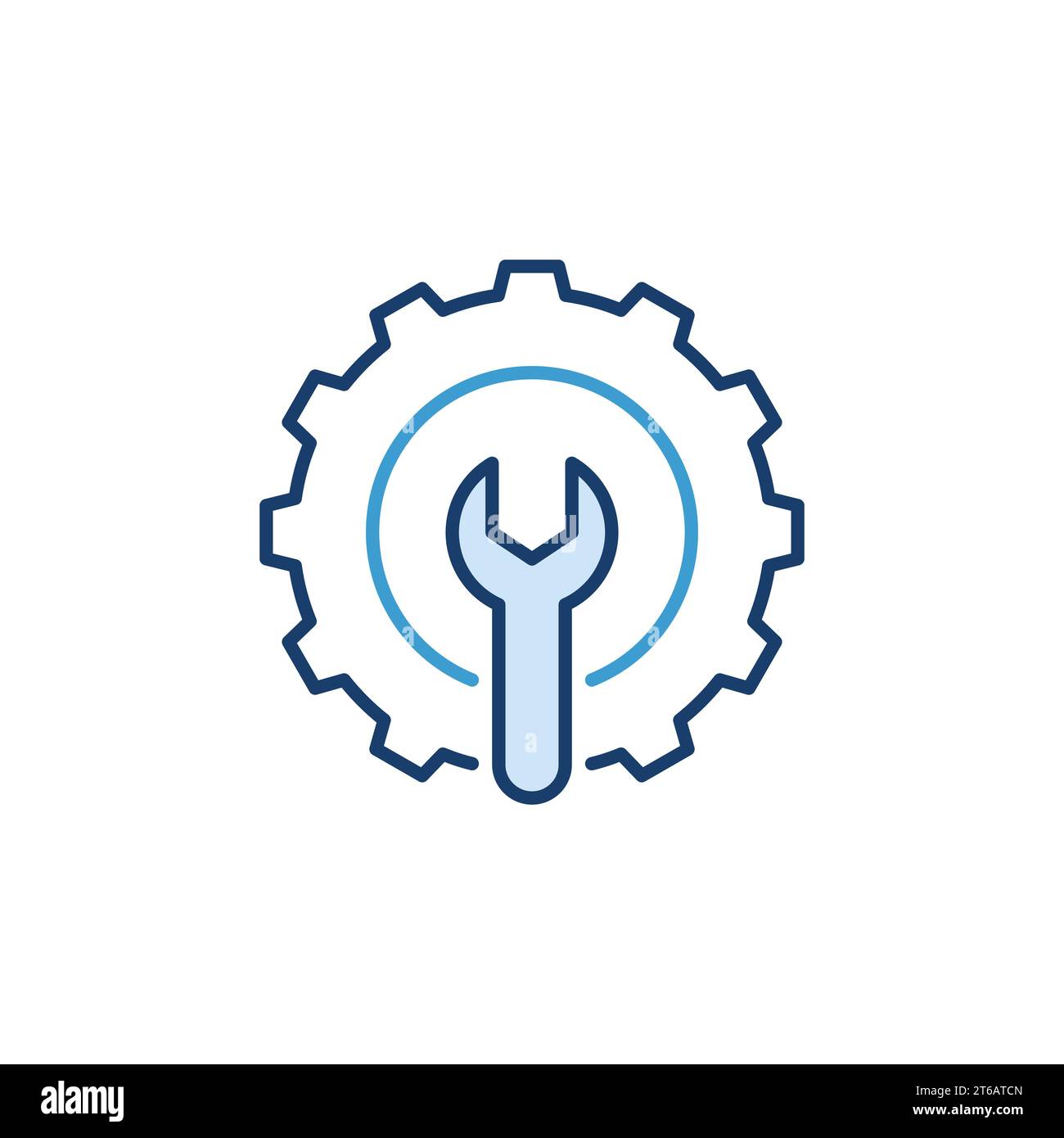 Spanner inside Cog Wheel creative icon. Setup or Settings vector ... Spanner inside Cog Wheel creative icon. Setup or Settings vector ...