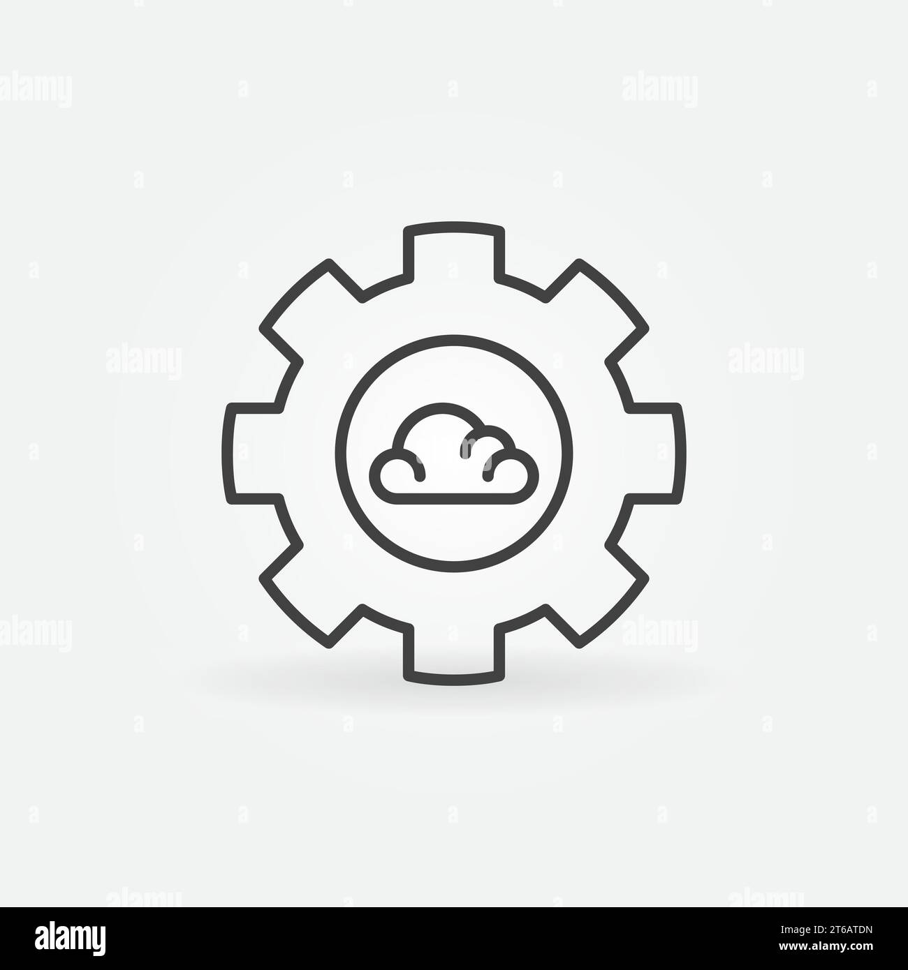 Gear with Cloud linear vector Cloud Computing concept icon or logo element Stock Vector Image ...