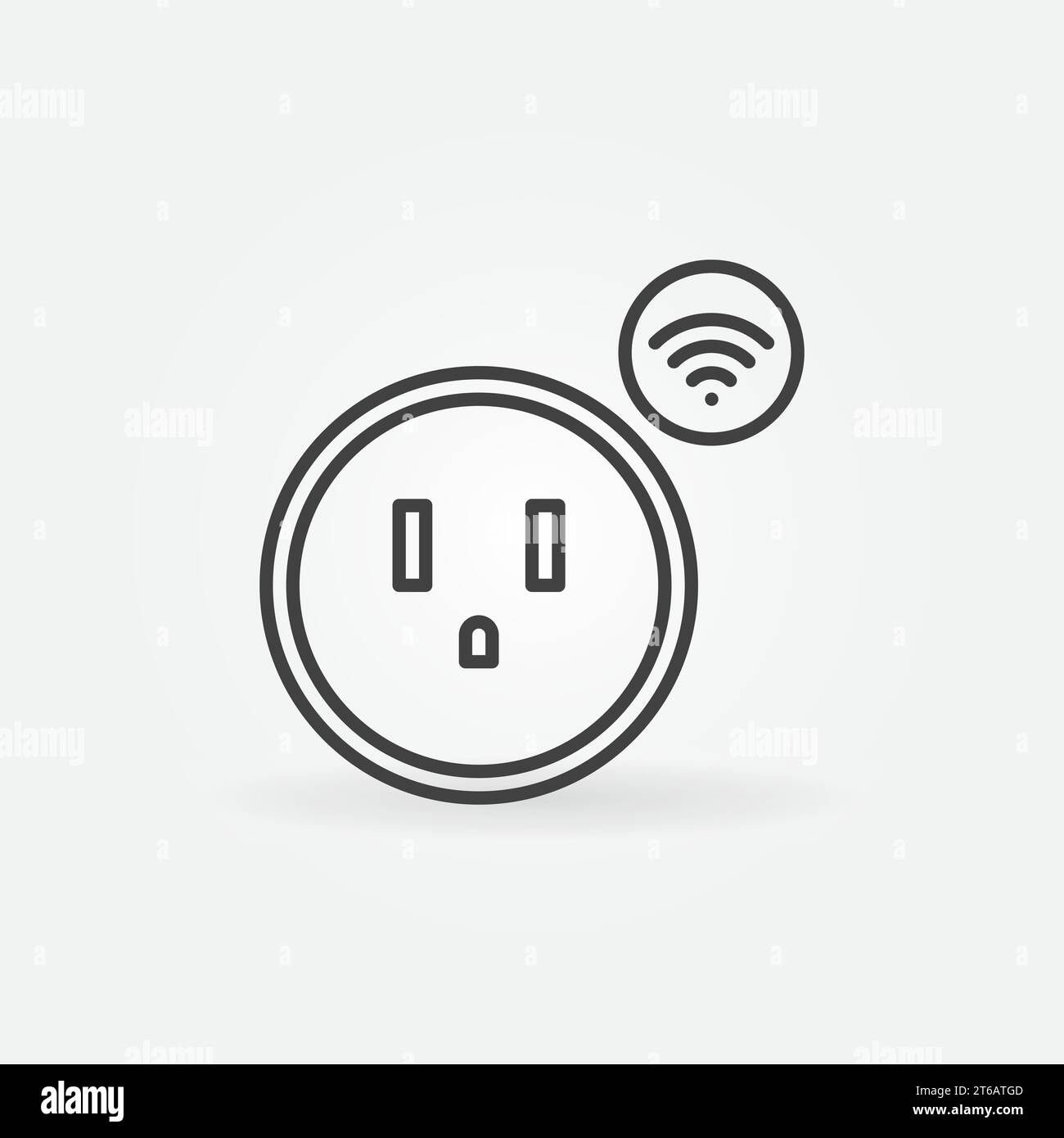 Wi-Fi US smart socket vector outline icon or symbol Stock Vector Image ...