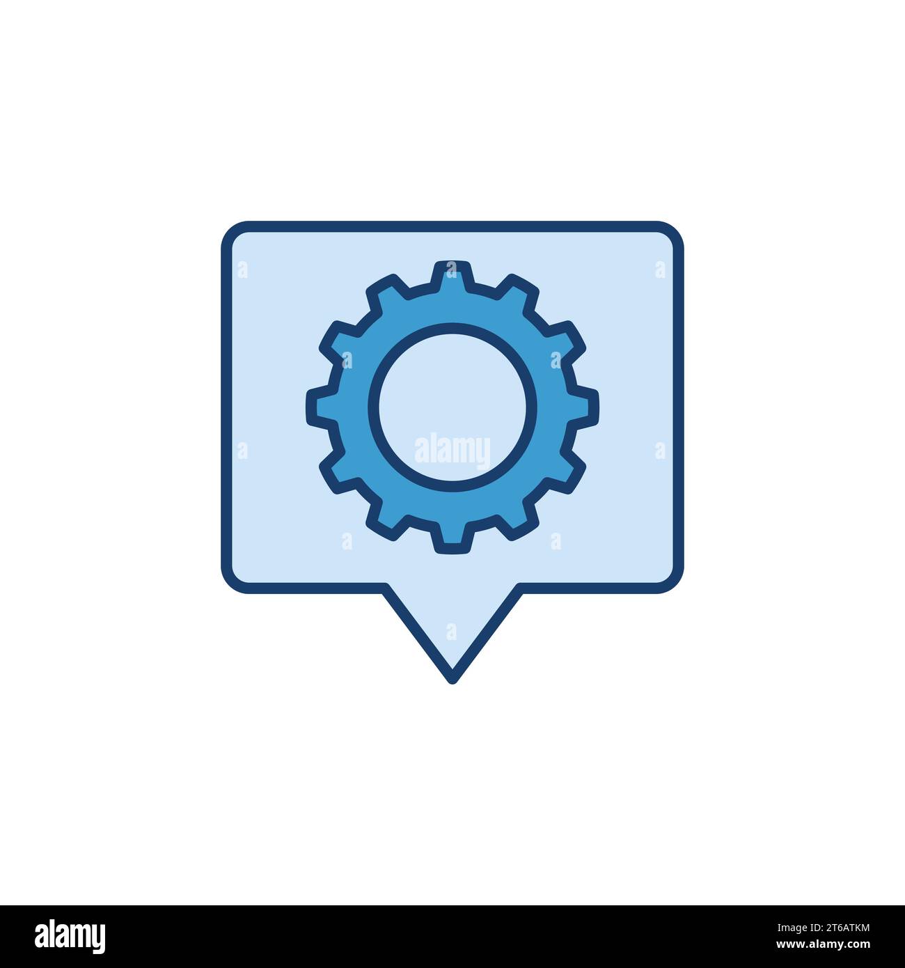 Speech Bubble with Gear vector concept blue icon or symbol Stock Vector ...