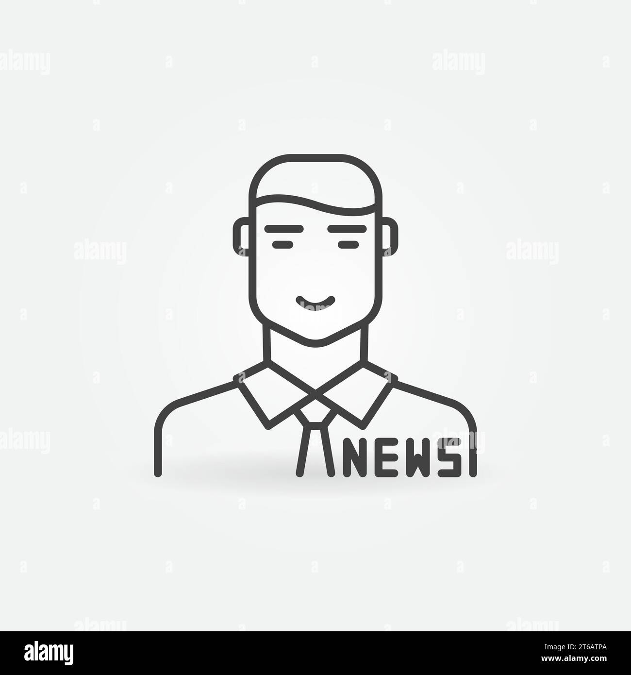 News anchor or Reporter vector man concept icon or symbol in outline ...