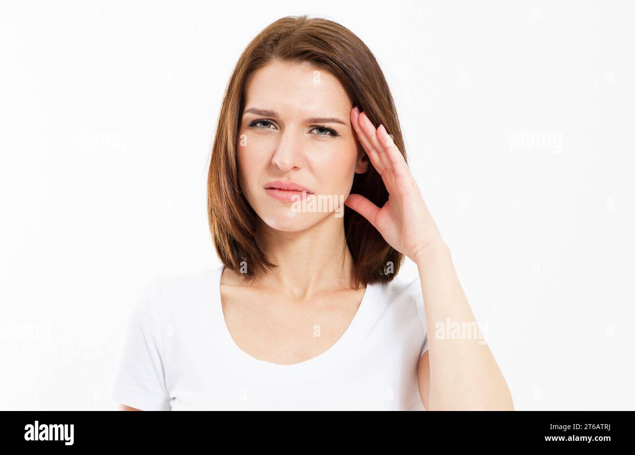 Beautiful Young Woman Suffering From Terrible Strong Head Pain ...