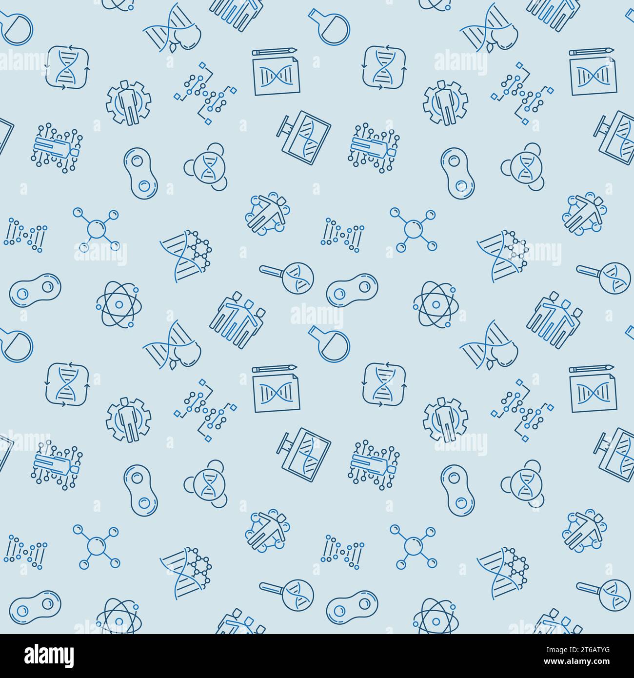 Vector Cloning blue seamless pattern in thin line style Stock Vector Image & Art - Alamy