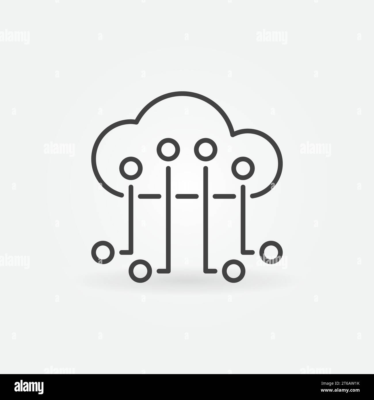 Cloud Computing Technology linear vector concept minimal icon or logo ...