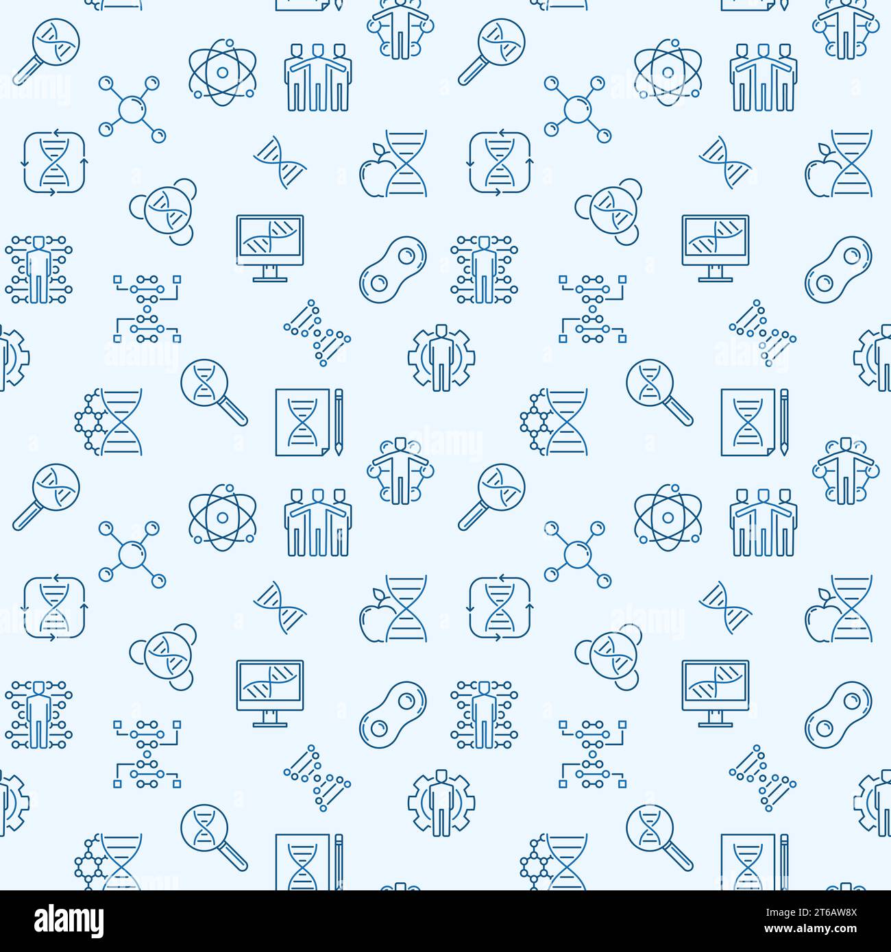 Cloning concept outline seamless background. Vector pattern Stock Vector Image & Art - Alamy