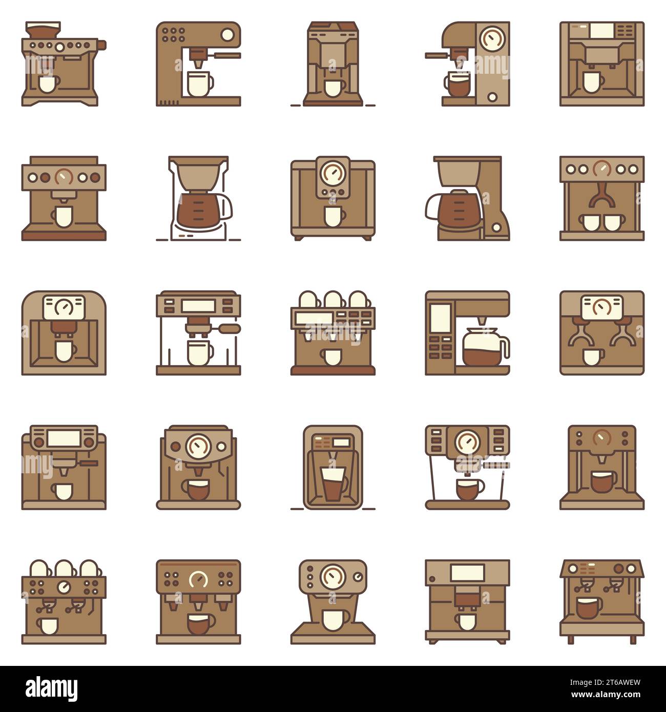 Coffee Machine creative icons collection. Coffeemakers and Coffee ...