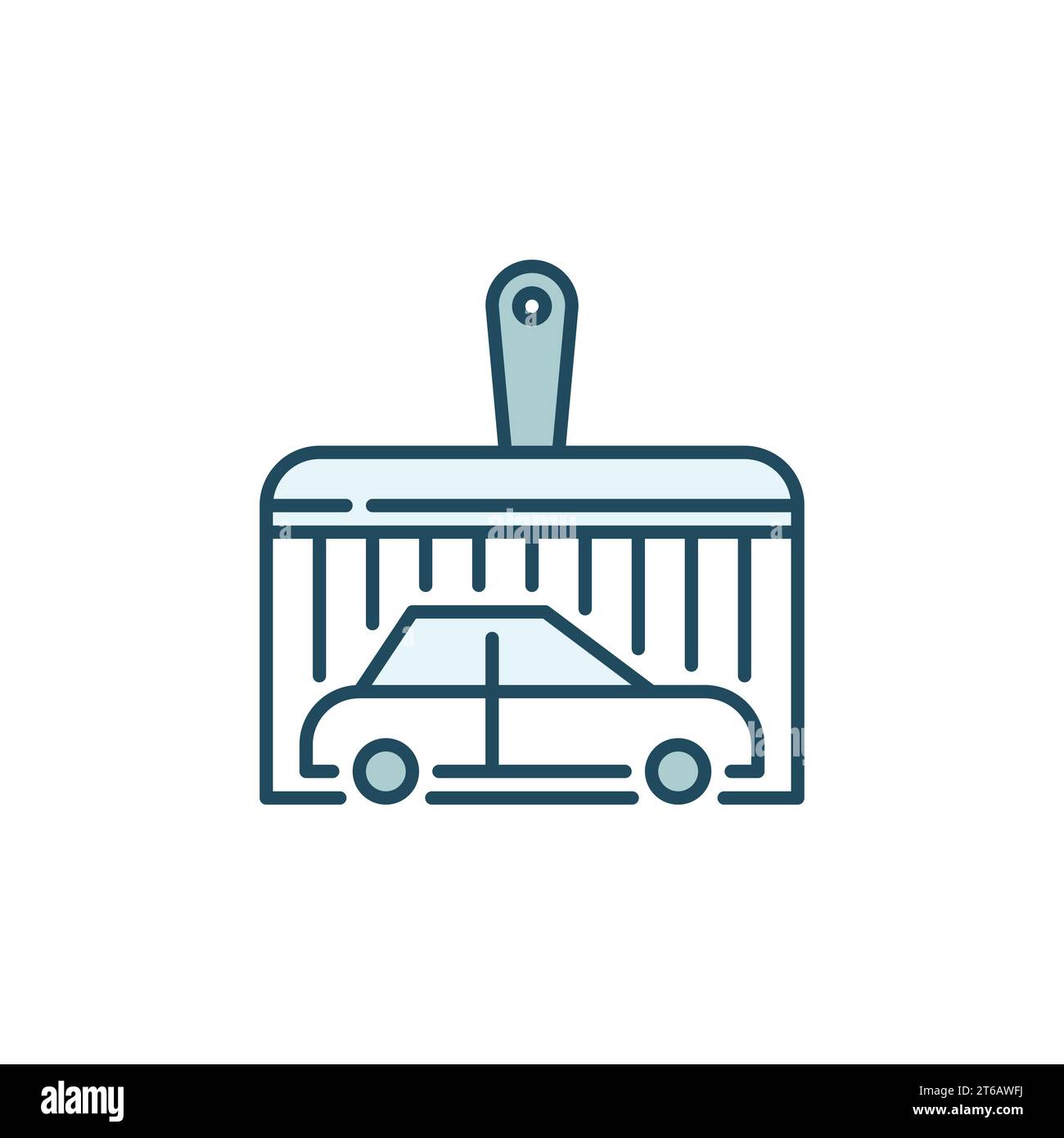 Car inside Paint Brush vector colored icon - Auto Body Painting concept ...