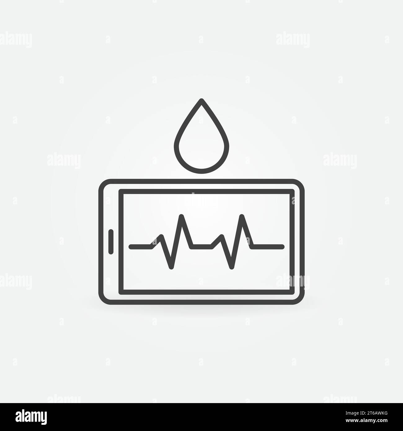 Smartphone with Water Drop linear vector concept icon or logo element ...