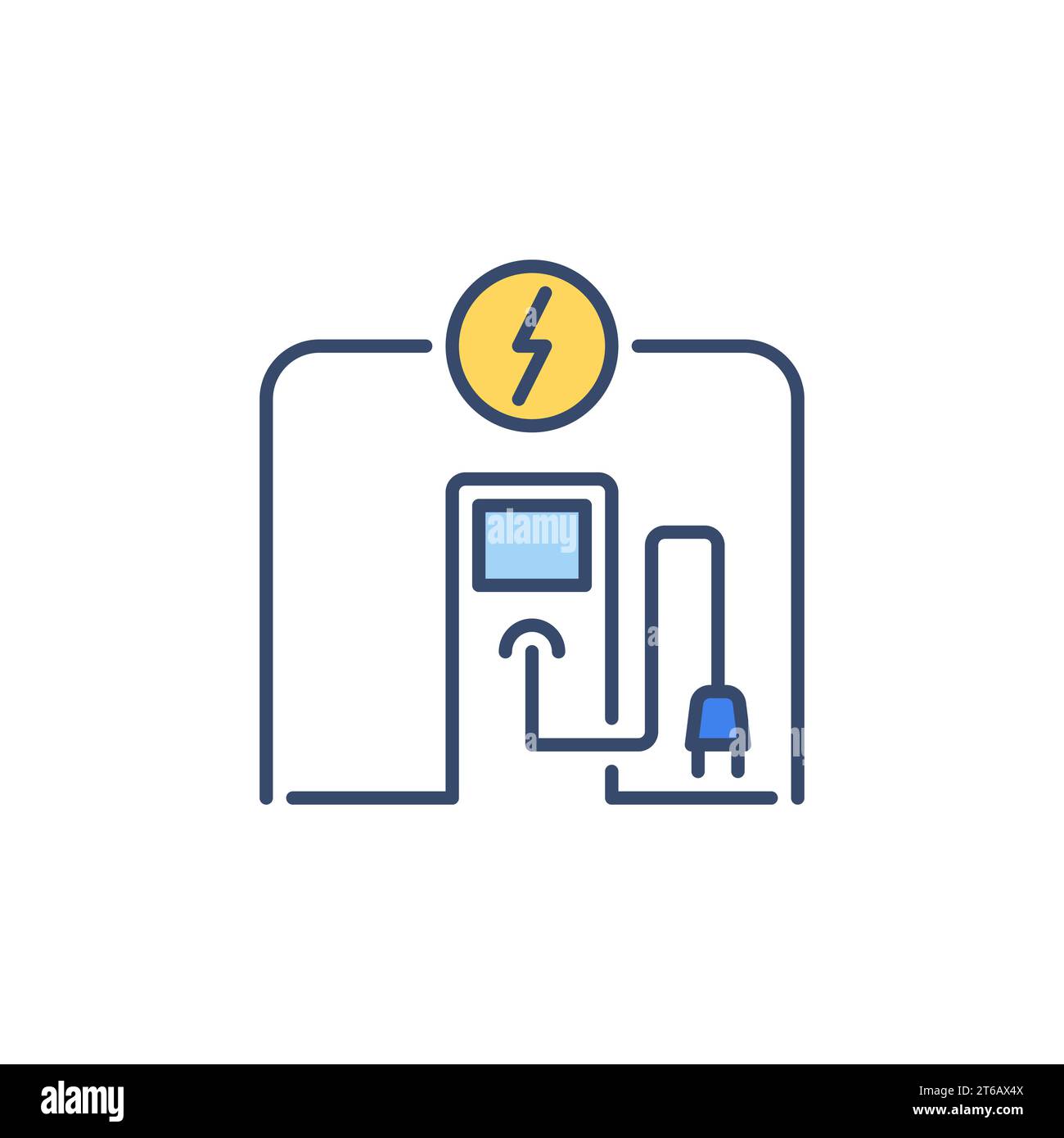 Electric Recharging Point vector concept colored icon or logo element ...