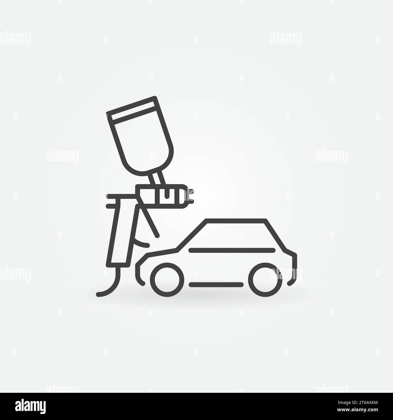 Paint Sprayer with Car vector concept icon or symbol in thin line style ...
