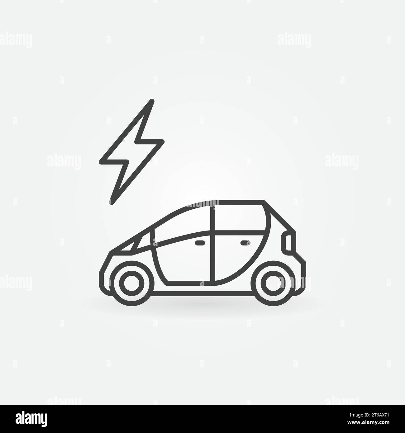 EV and Lightning vector concept icon or symbol in thin line style Stock ...