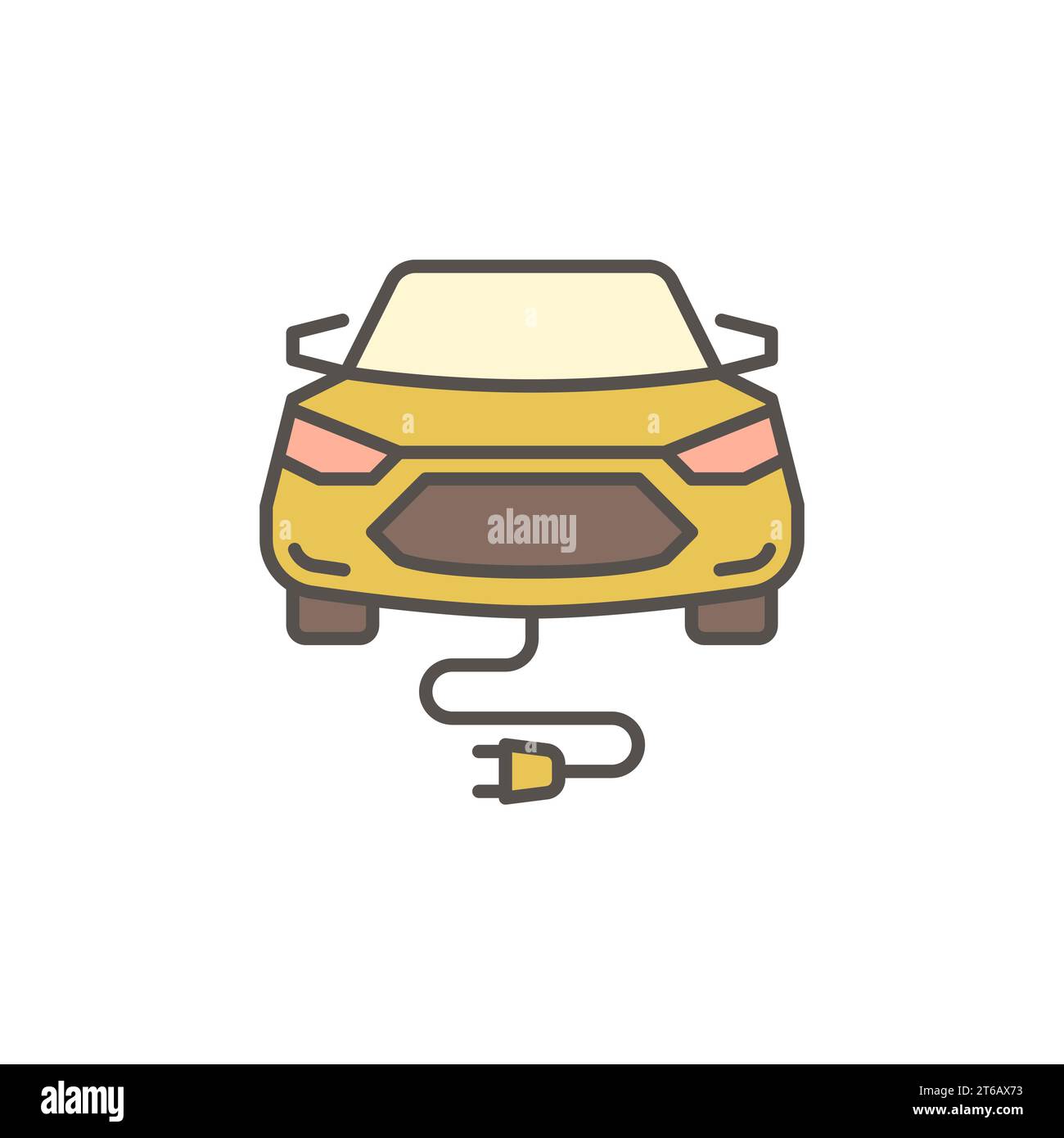Electric Car or EV vector concept colored icon or design element Stock ...