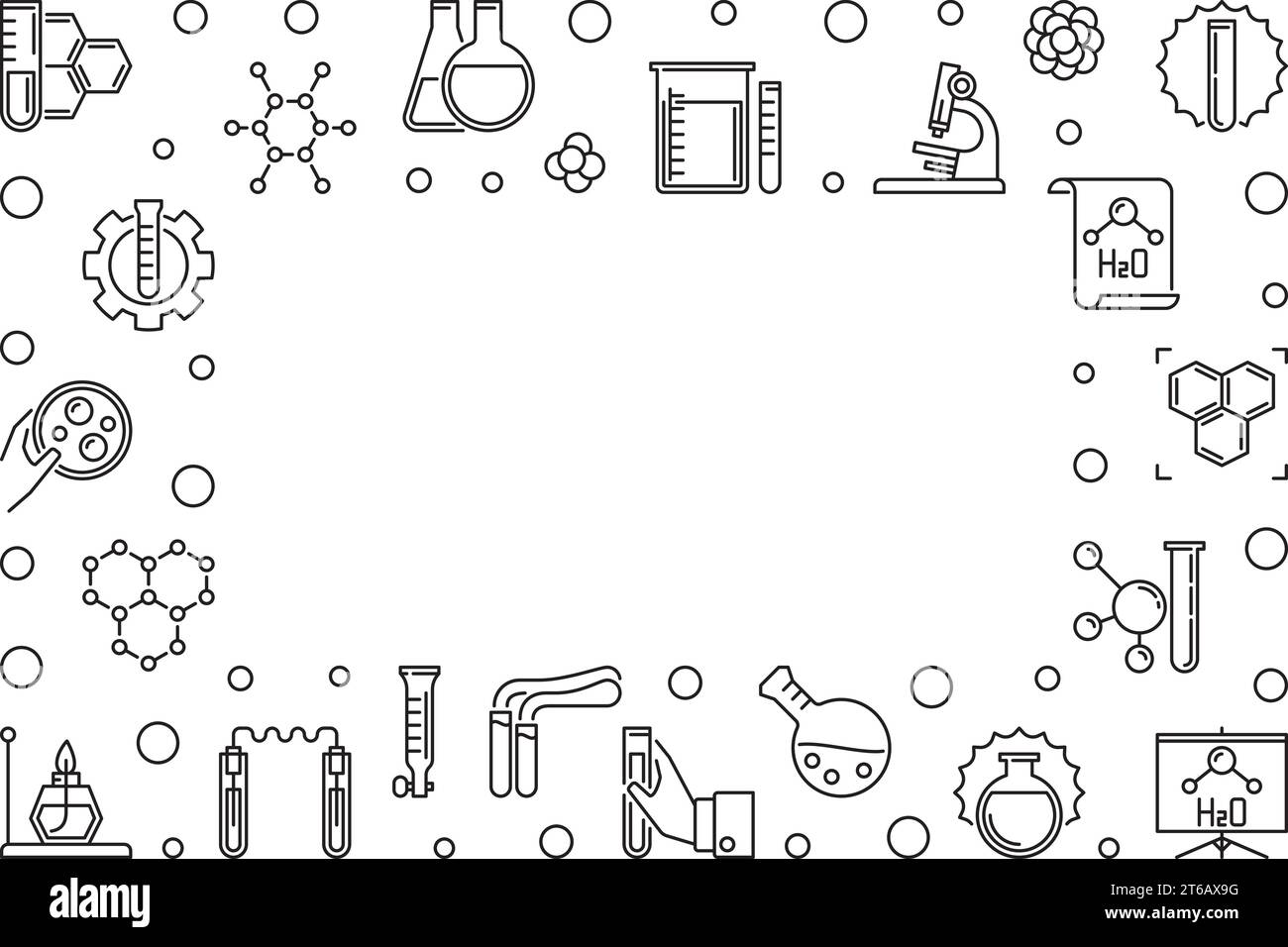 Chemistry Science horizontal frame with empty space - vector ...