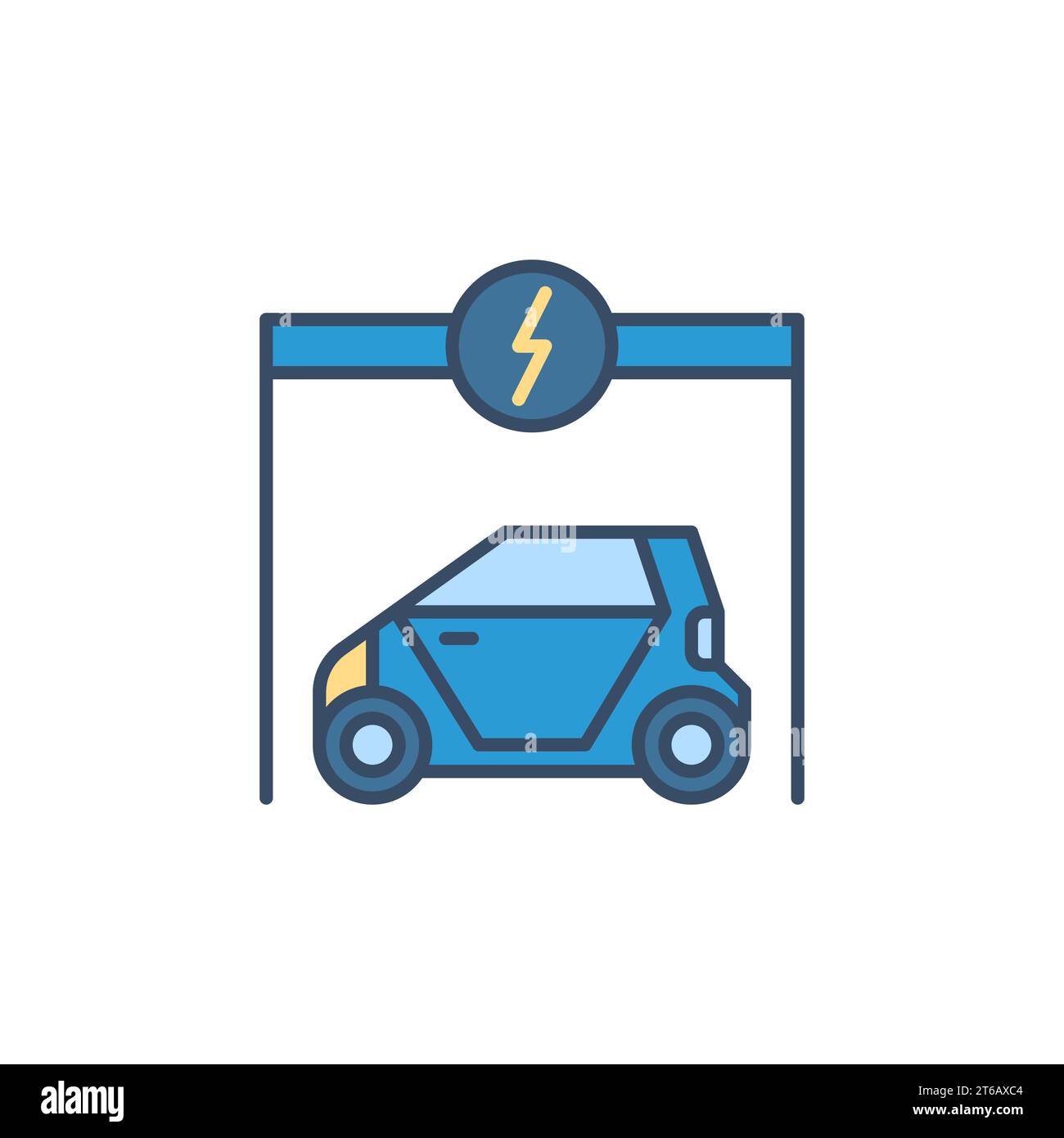 Electric Car or EV vector concept colored icon or design element Stock ...