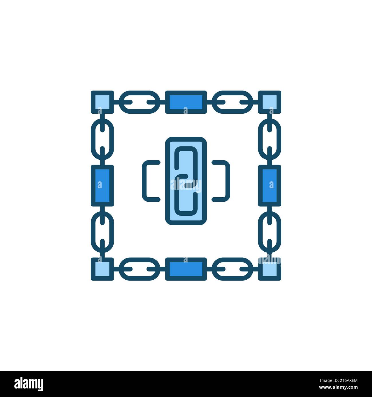 Blocks with Chains blue icon - vector Blockchain Technology concept sign Stock Vector Image ...