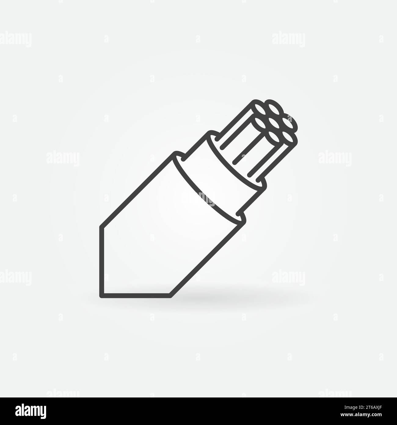 Optical fiber breakout cable vector outline icon or design element ...