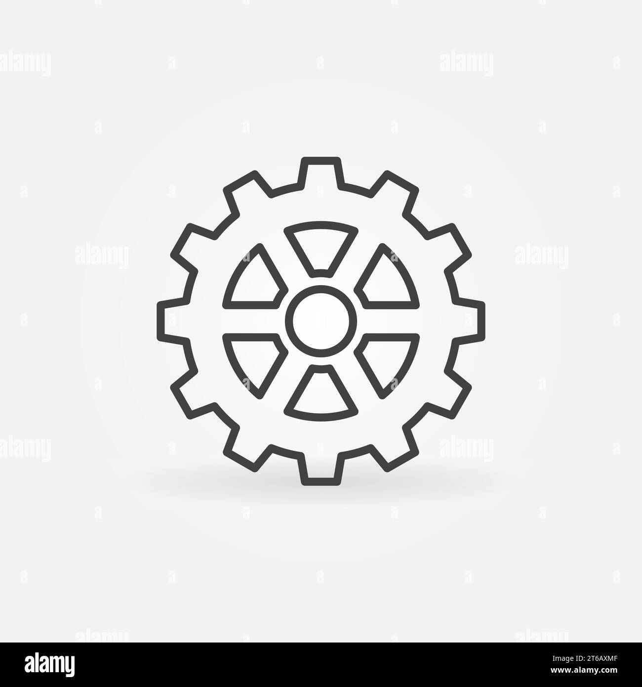 Cog Wheel Gear vector thin line concept icon or design element Stock ...