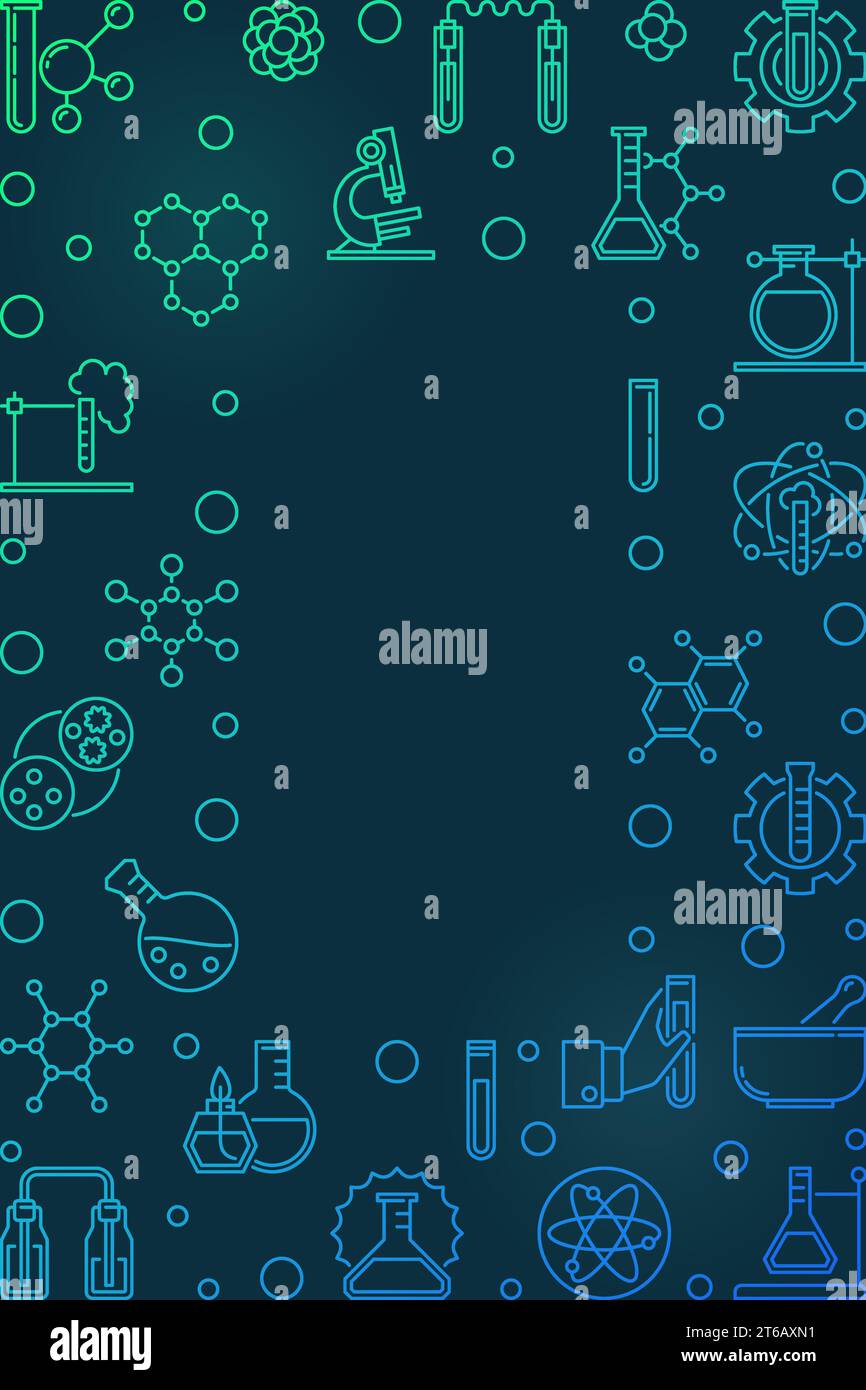 Vector Chemistry colorful vertical concept frame - chemical background ...