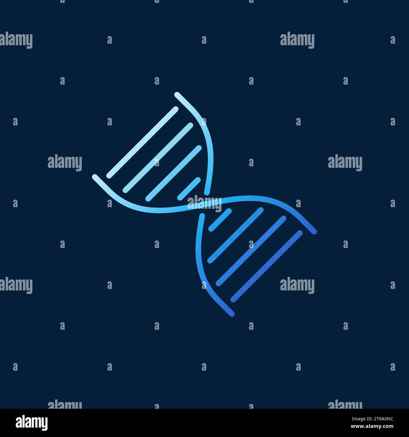 DNA double helix vector concept blue outline icon or logo element on ...