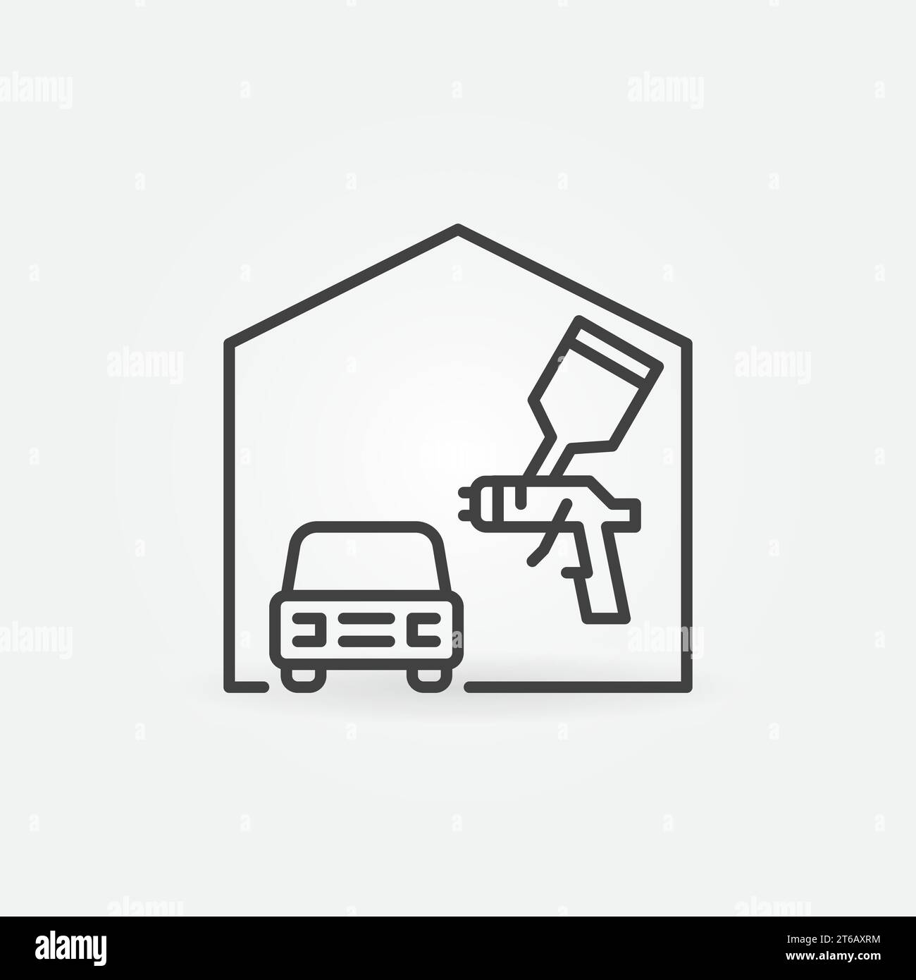 Auto Body Painting vector concept icon or symbol in thin line style ...