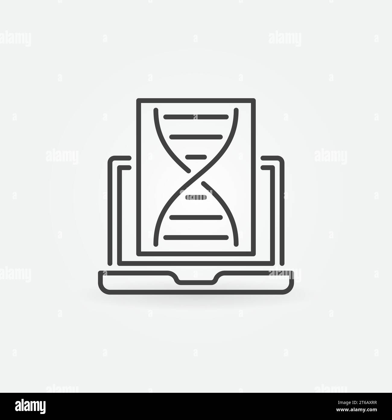 DNA with Laptop vector concept outline icon or design element Stock ...